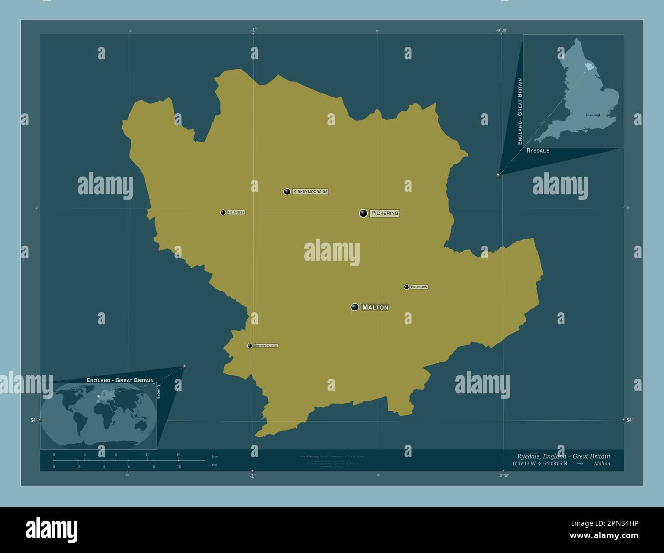 Ryedale, non metropolitan district of England - Great Britain. Solid ...