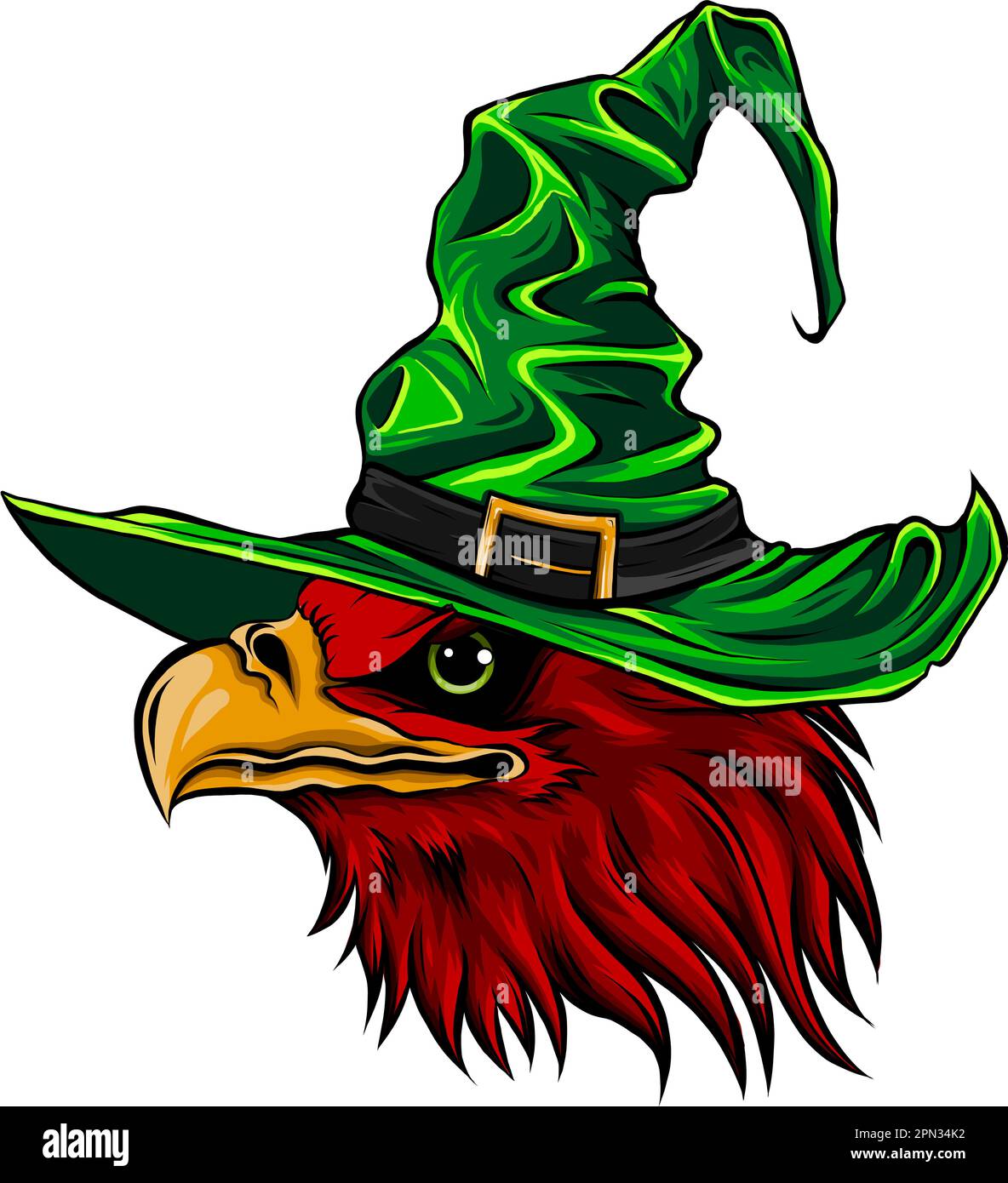 Green Cartoon Eagle Head