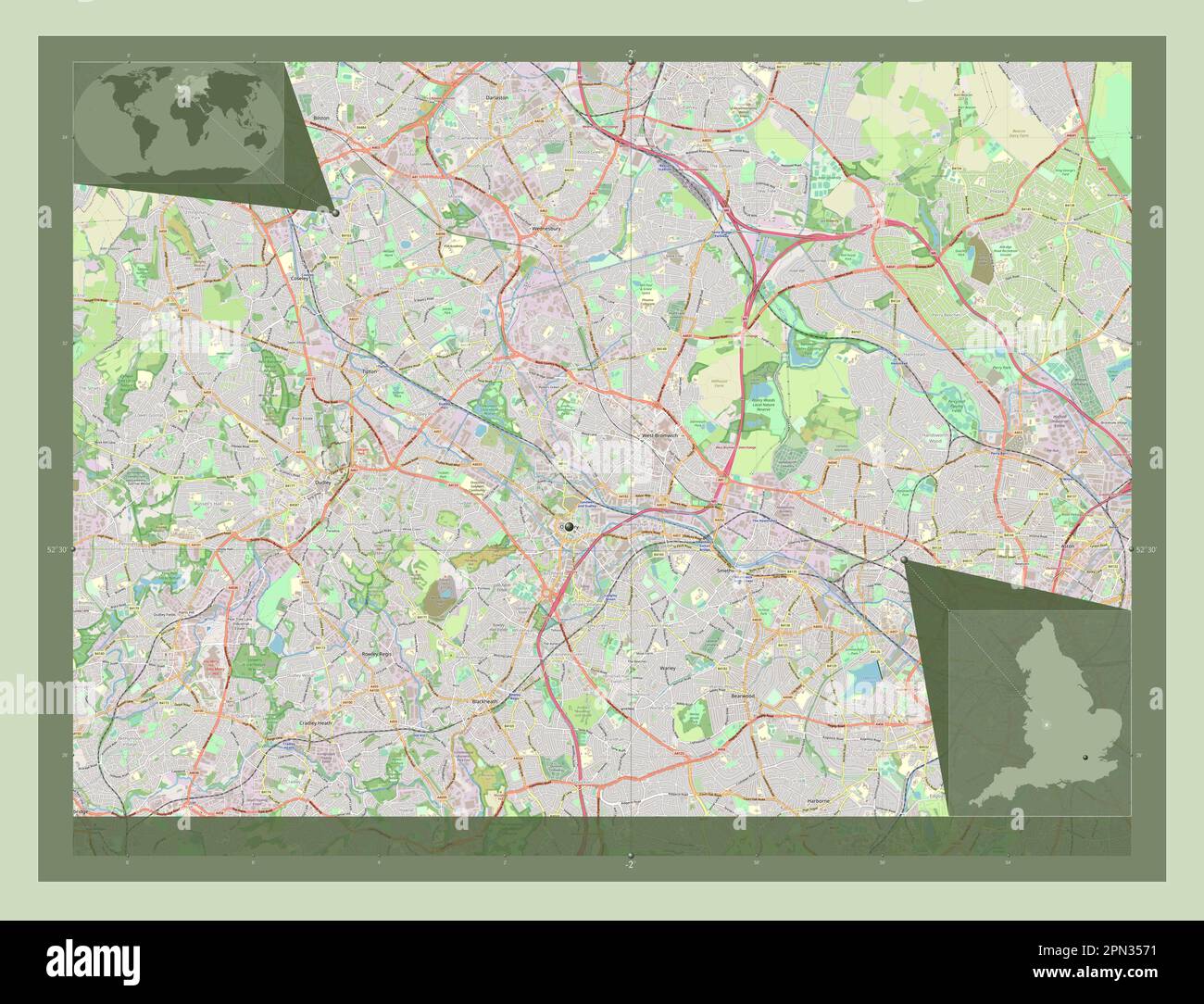 Sandwell, administrative county of England - Great Britain. Open Street ...