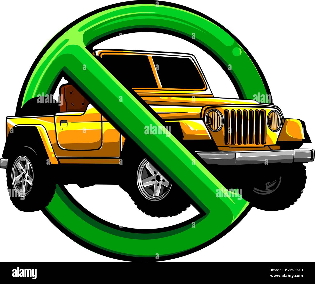 vector No vehicles allowed sign, Crossed out silhouette of a car Stock ...