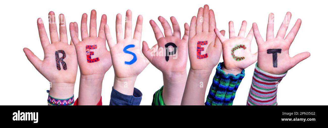 Children Hands Building Word Respect, Isolated Background Stock Photo ...