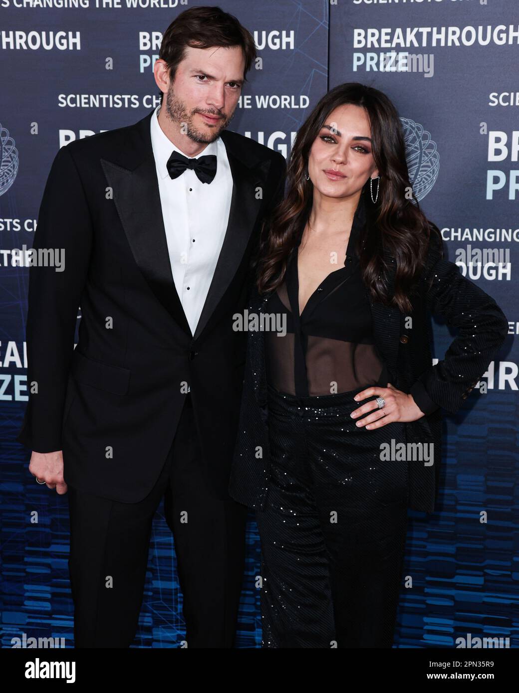 LOS ANGELES, CALIFORNIA, USA - APRIL 15: Ashton Kutcher and wife Mila ...