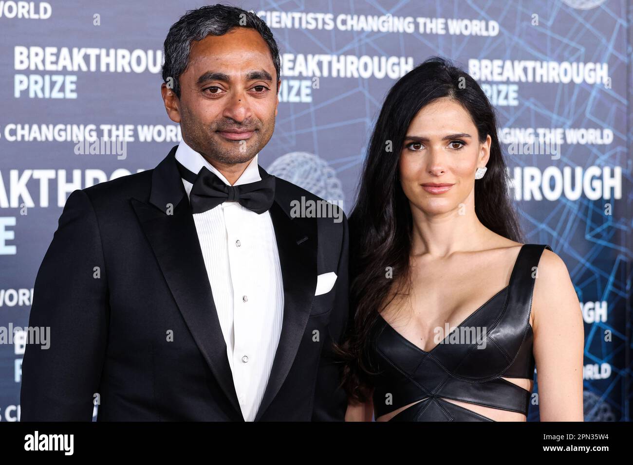 LOS ANGELES, CALIFORNIA, USA - APRIL 15: Chamath Palihapitiya and Nathalie Dompe arrive at the ...
