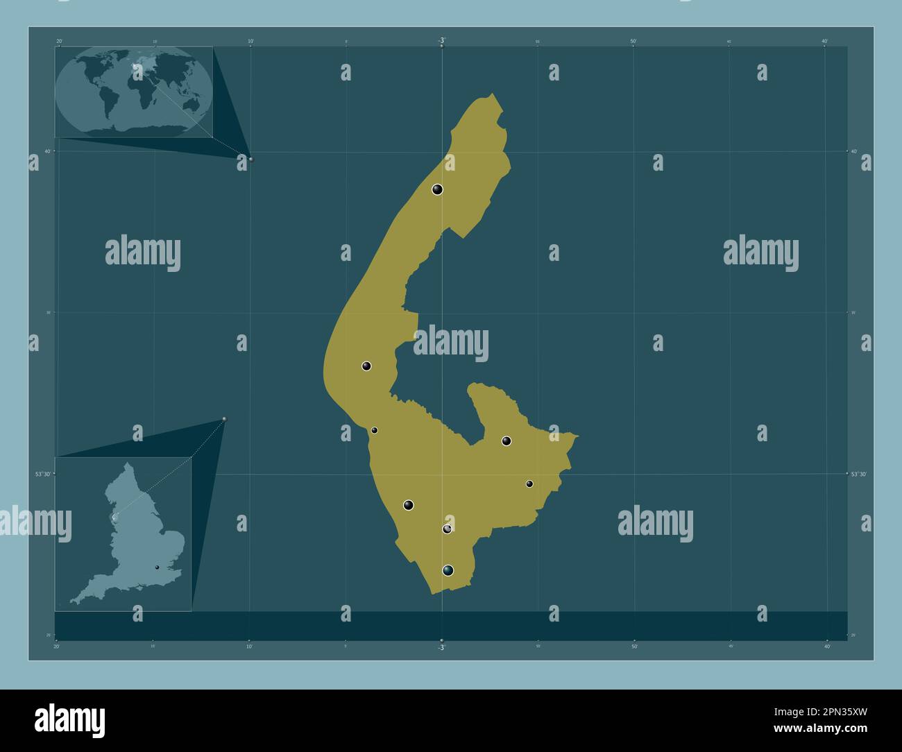 Sefton, administrative county of England - Great Britain. Solid color ...