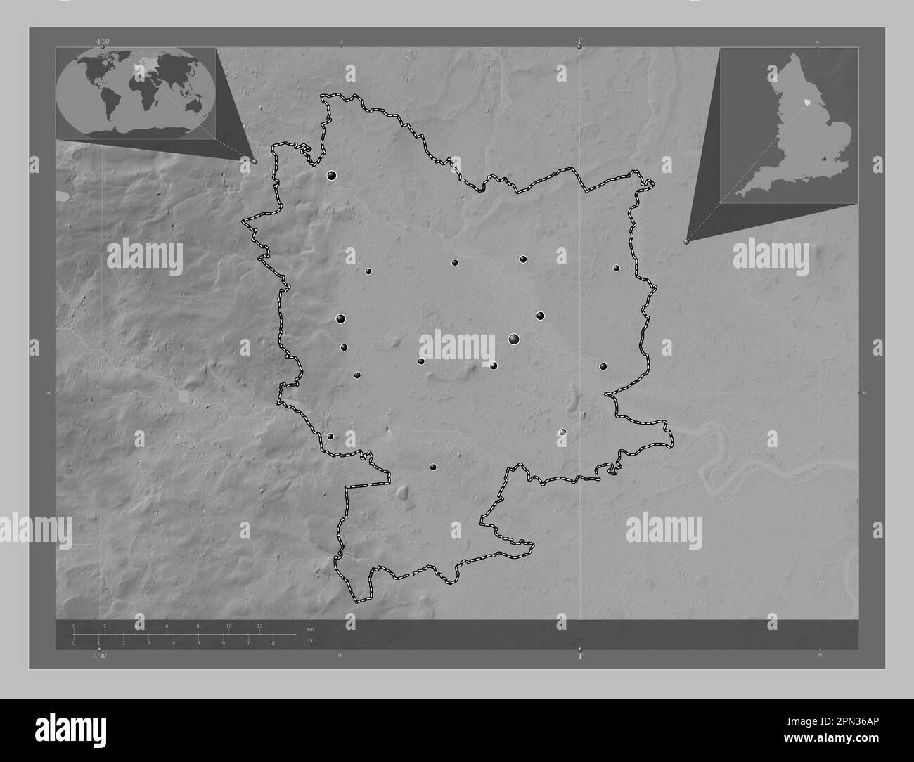 Selby, non metropolitan district of England - Great Britain. Grayscale ...