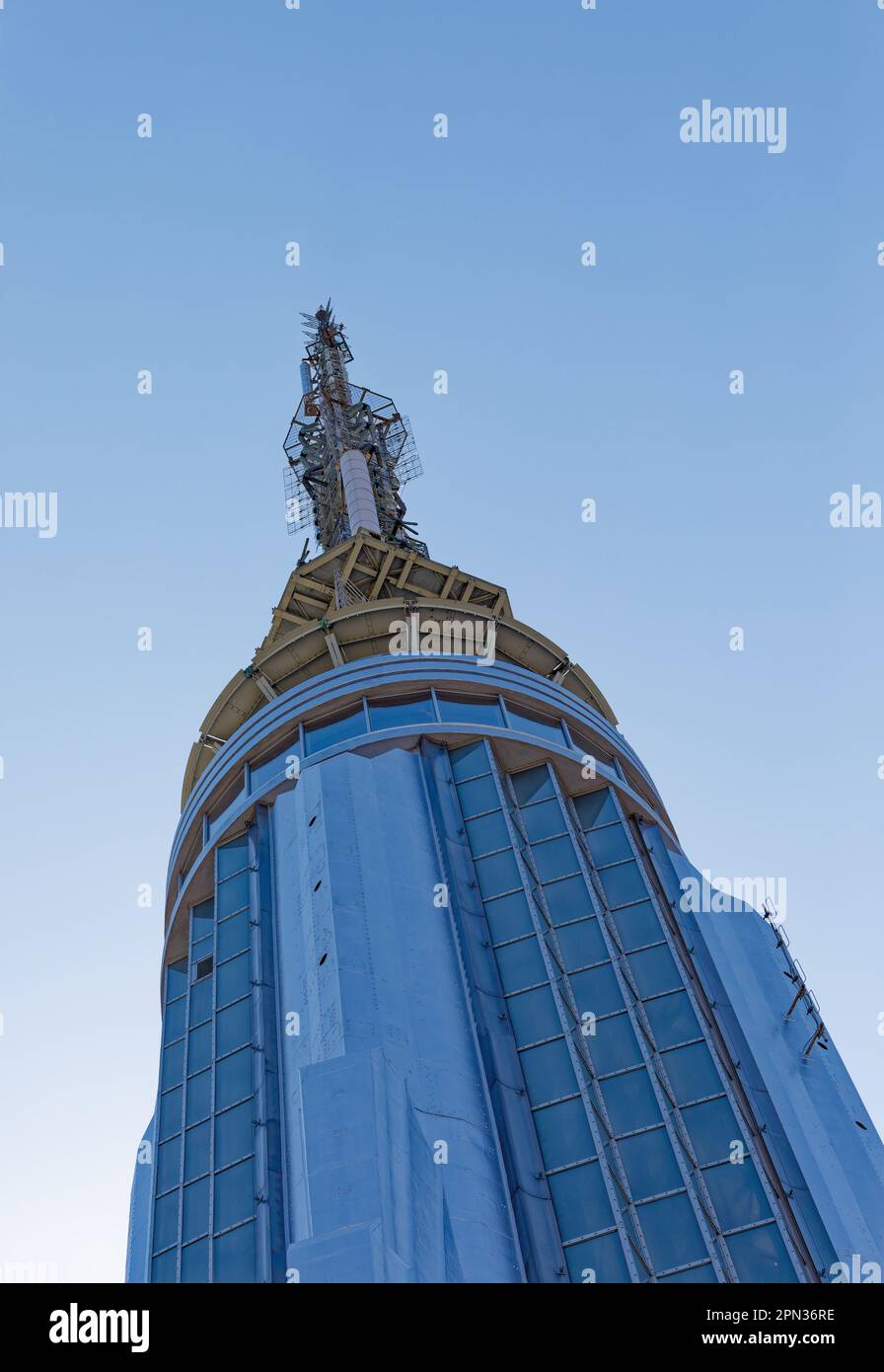 Empire State Building’s mast, still bristling with antennae, was originally supposed to moor ...