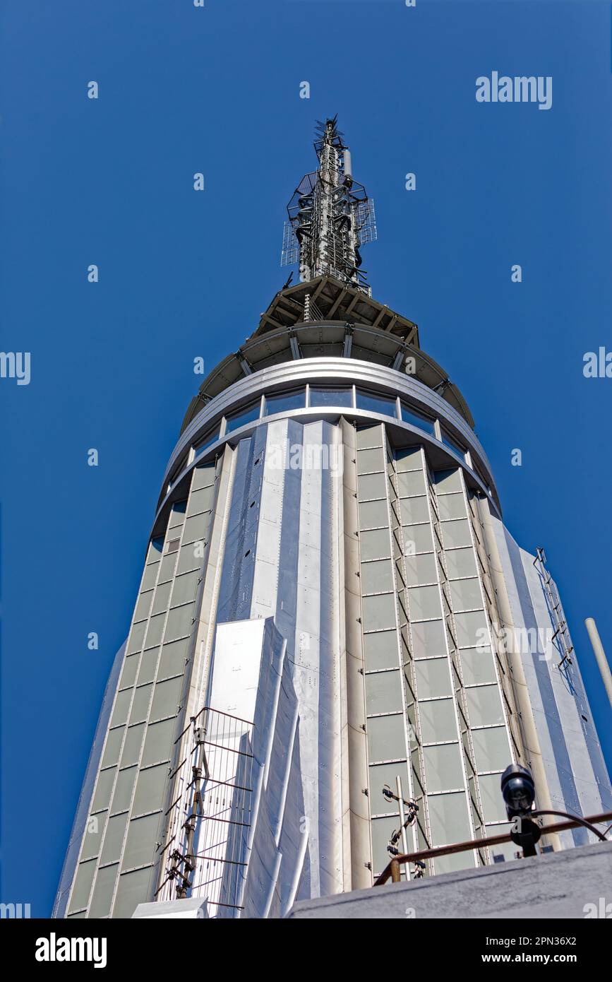 Empire State Building’s mast, still bristling with antennae, was originally supposed to moor ...