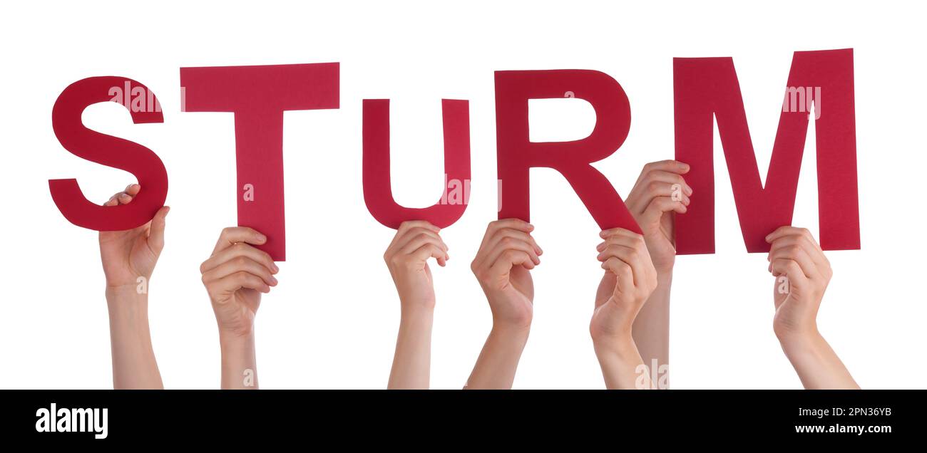 People Hands Building Word Sturm Means Storm, Isolated Background Stock ...