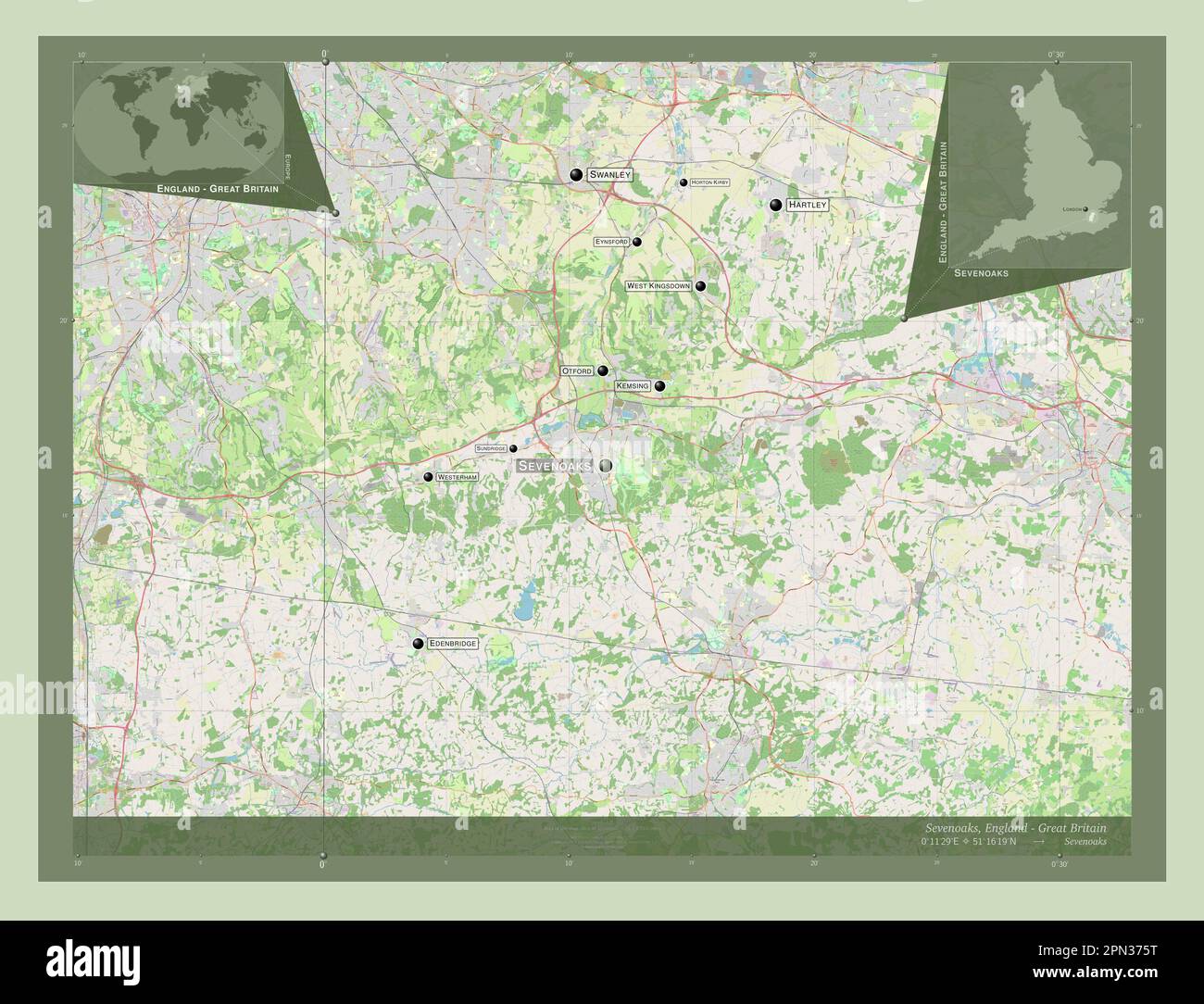 Sevenoaks, non metropolitan district of England - Great Britain. Open ...