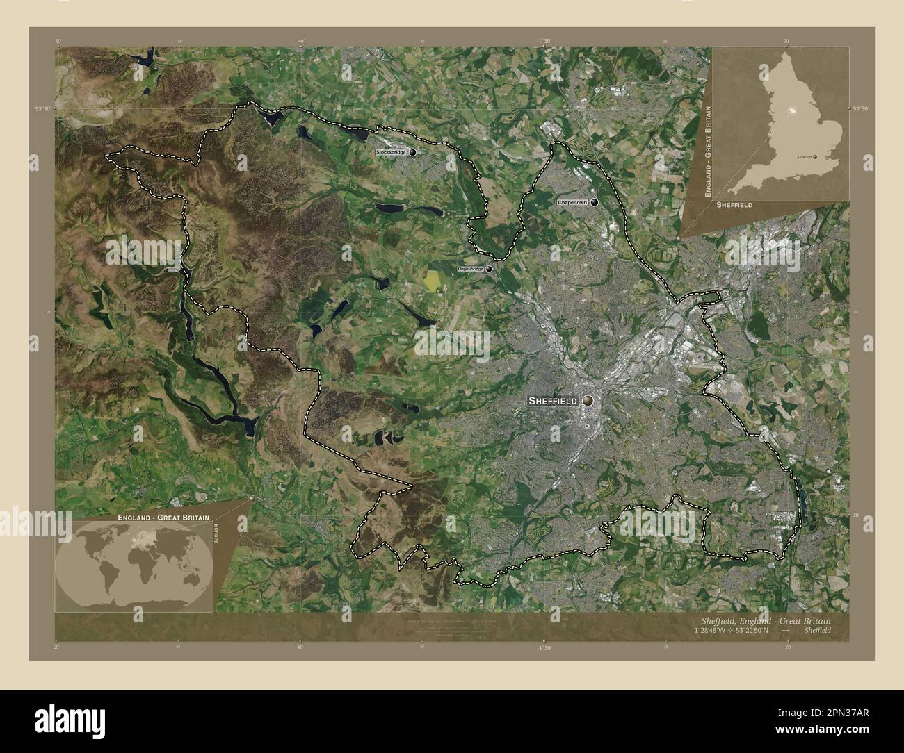 Sheffield, administrative county of England - Great Britain. High ...
