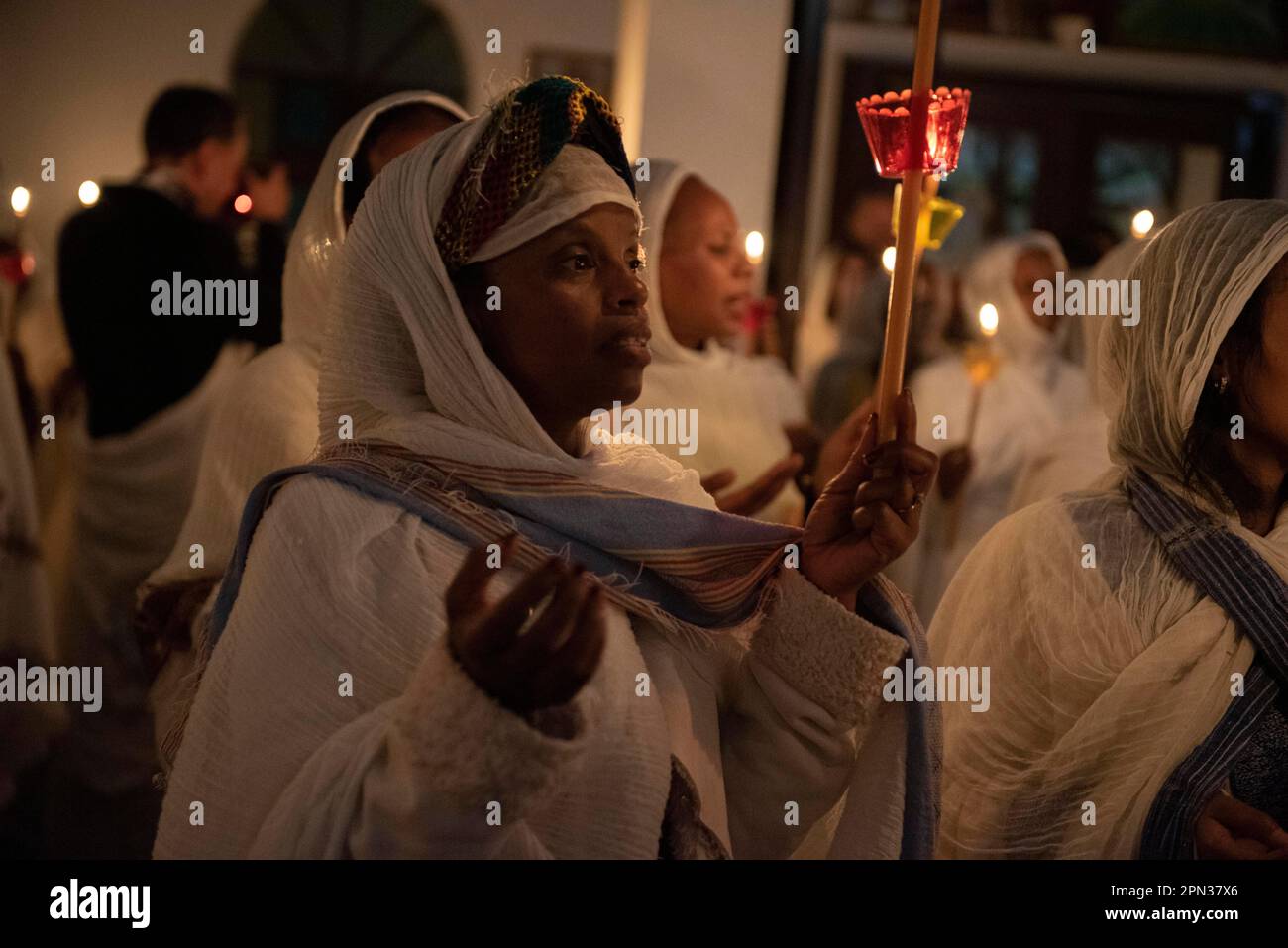 Athens, Greece. 16th Apr, 2023. Believers follow the easter ritual and ...