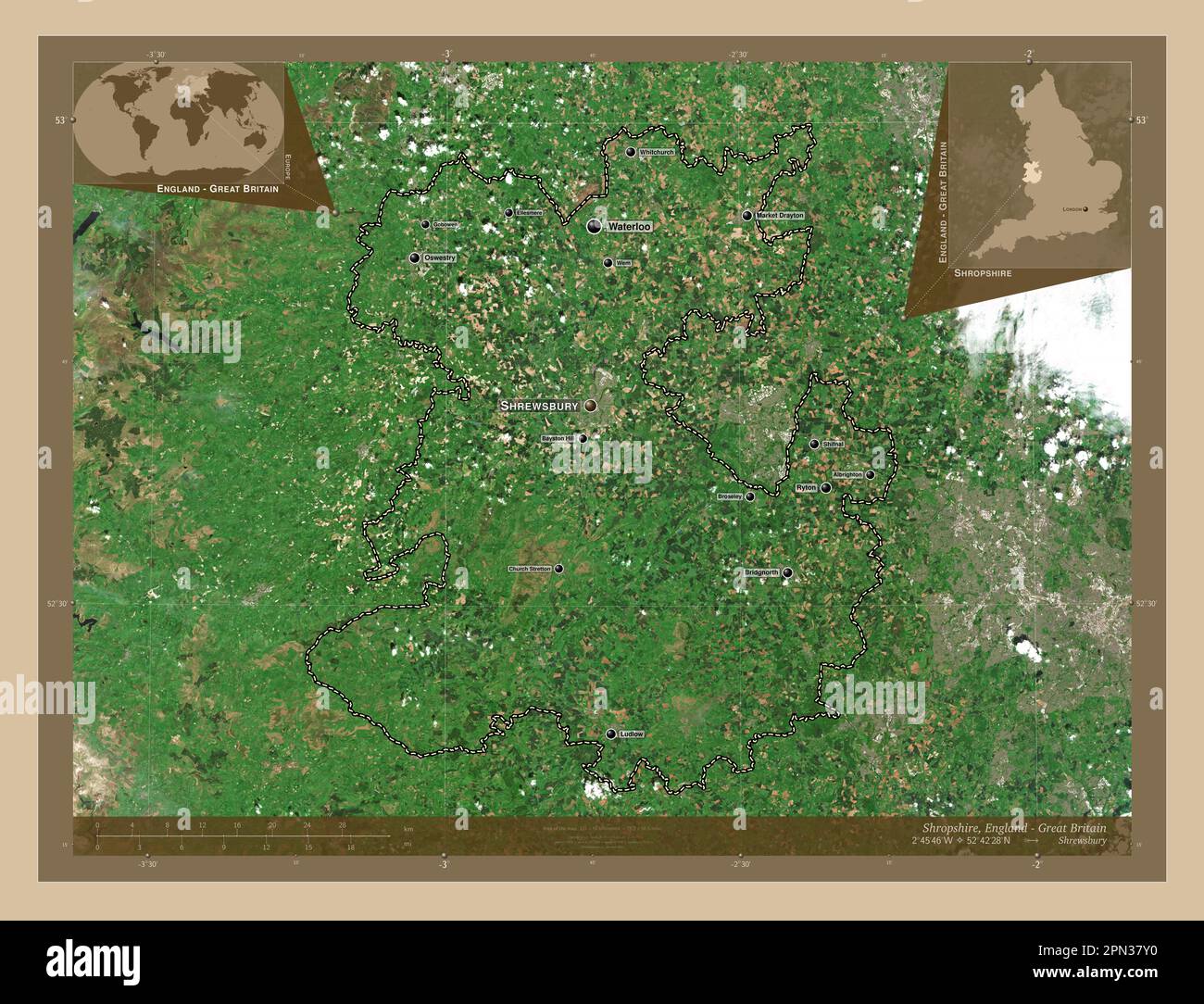 Shropshire, administrative county of England - Great Britain. Low ...