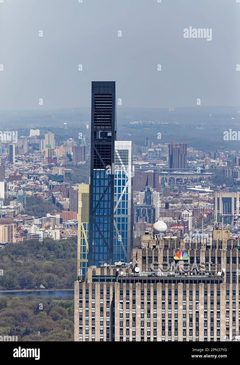 53W53, a residential supertall, displays its concrete diagrid frame ...