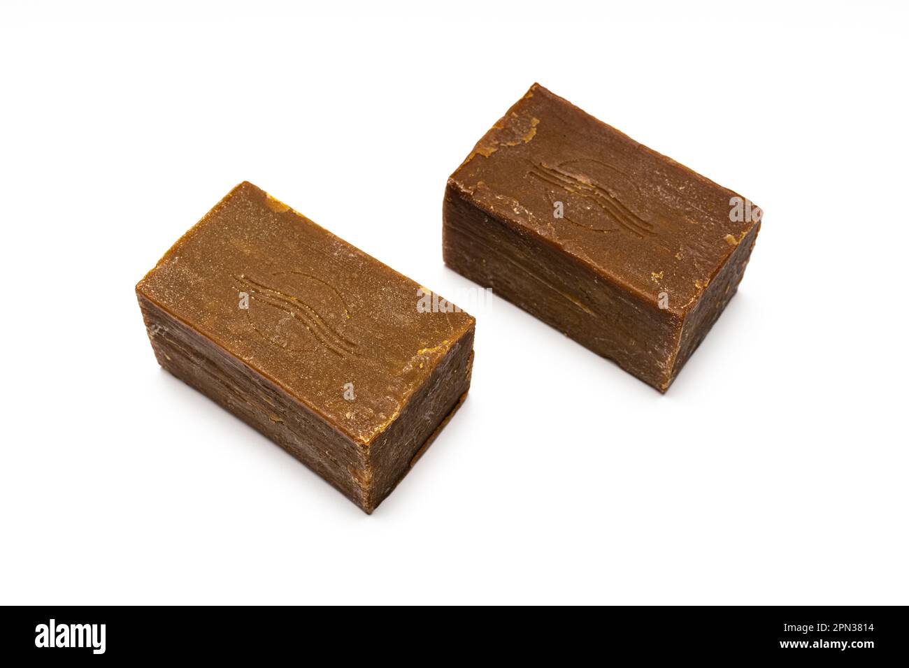 bar of old soap on white background. soap bars lined up. two bars of ...