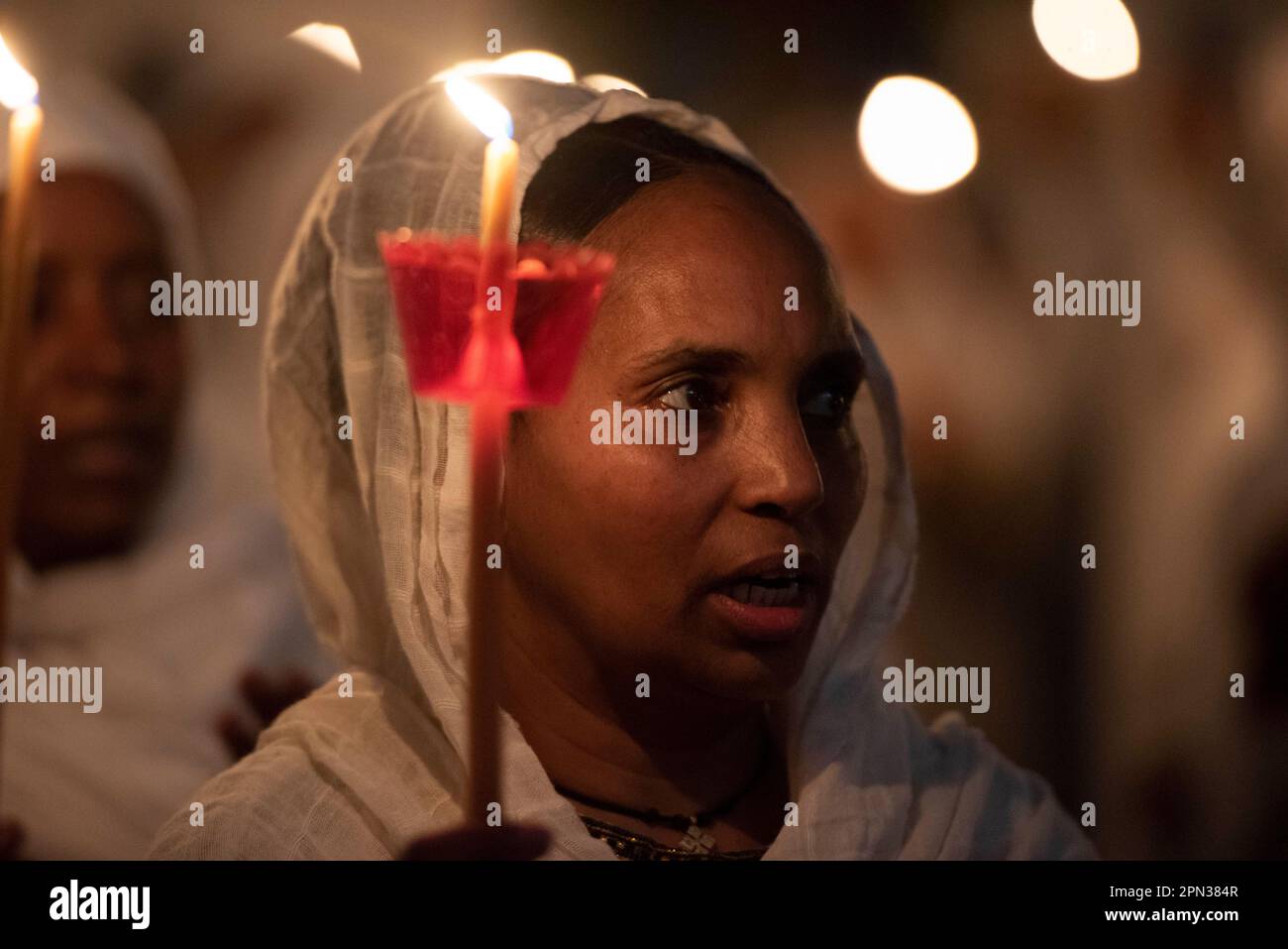 Athens, Greece. 16th Apr, 2023. Believers follow the easter ritual and ...