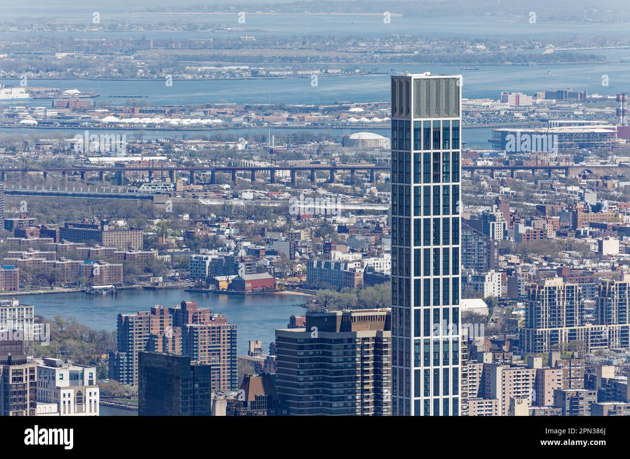In NYC’s posh Sutton Place, the stacked white boxes of Sutton Tower ...