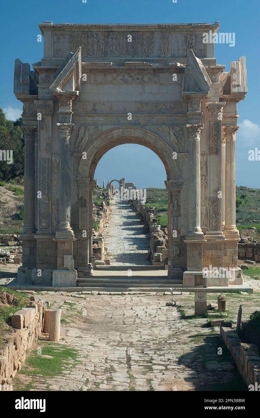 Arch of Septimius Severus in lepitis magna Stock Photo - Alamy
