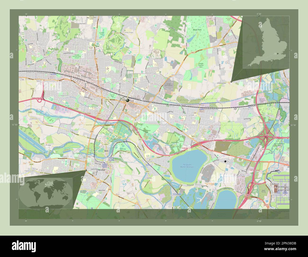 Slough, administrative county of England - Great Britain. Open Street ...