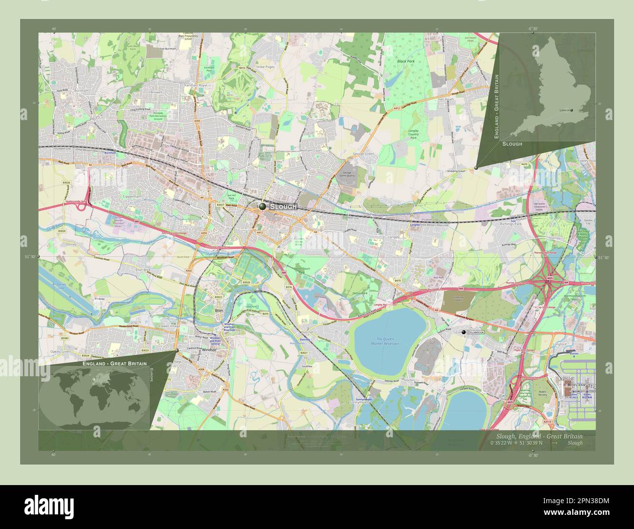 Slough, administrative county of England - Great Britain. Open Street ...