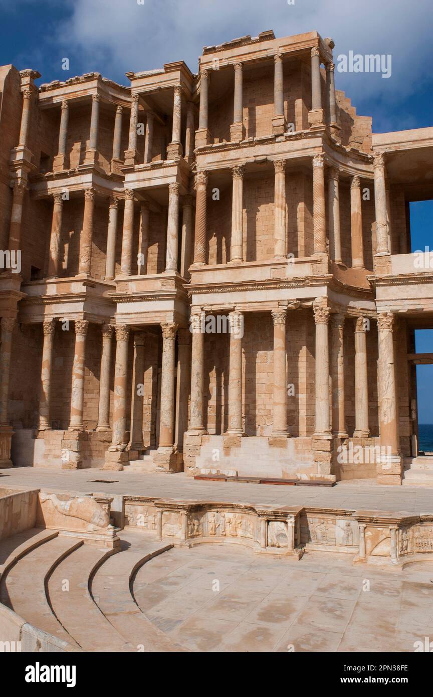 Archaeological Site of Sabratha, Libya - 10/31/2006: The Theatre of the ...