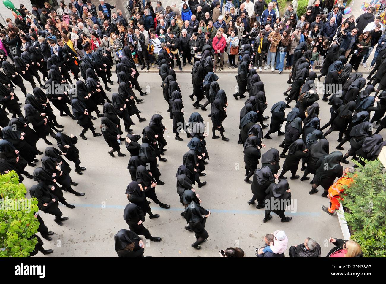 WOMEN IN BLACK IN THE PROCESSION OF THE DESOLATA ON HOLY SATURDAY ...