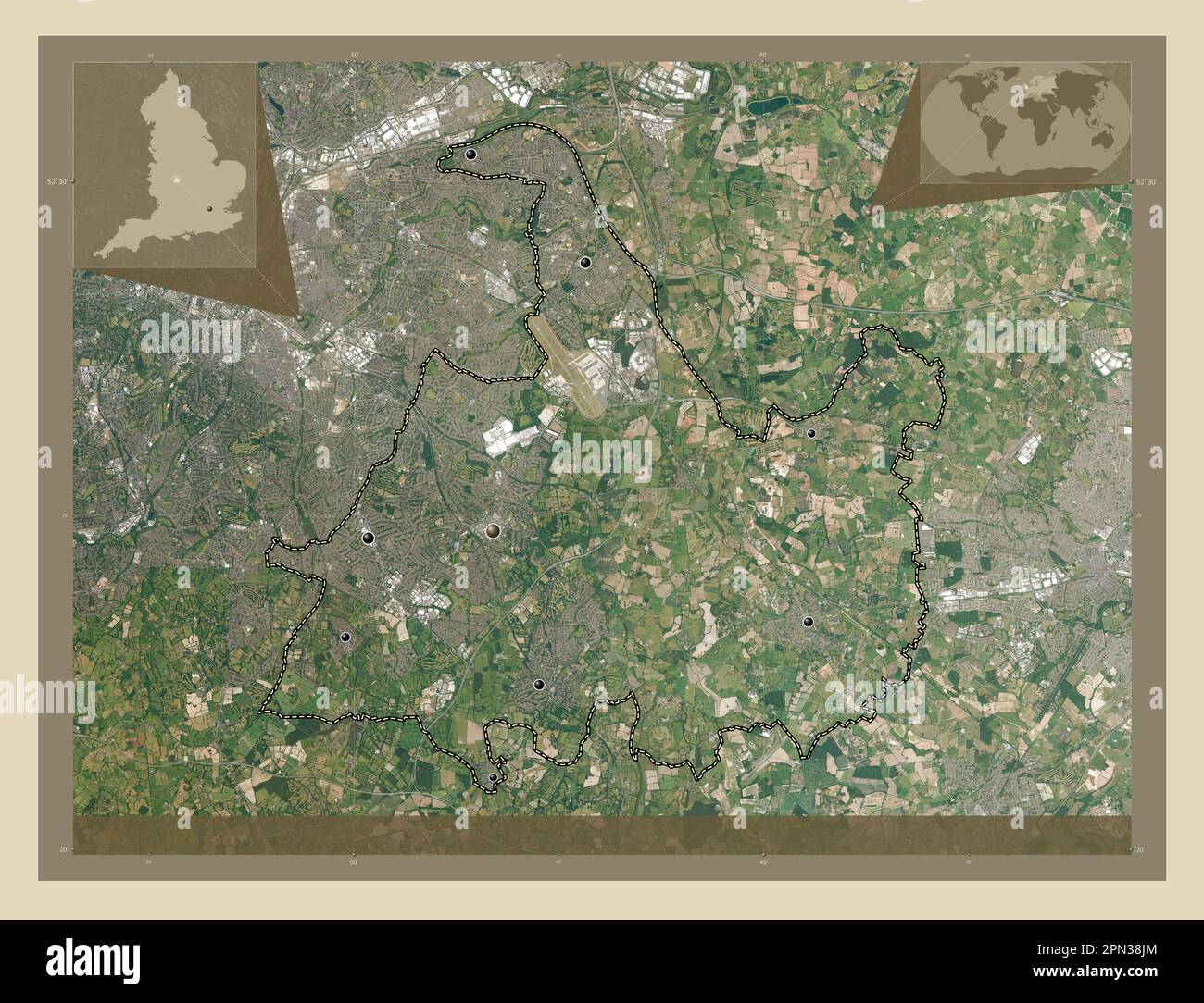 Solihull, unitary authority of England - Great Britain. High resolution ...
