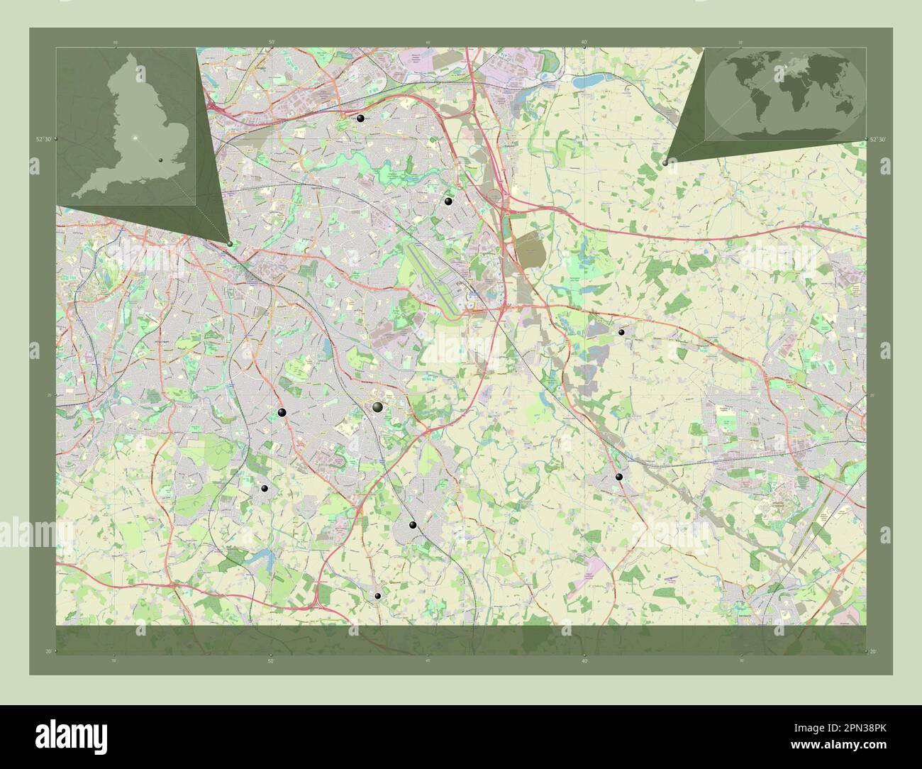 Solihull, unitary authority of England - Great Britain. Open Street Map ...