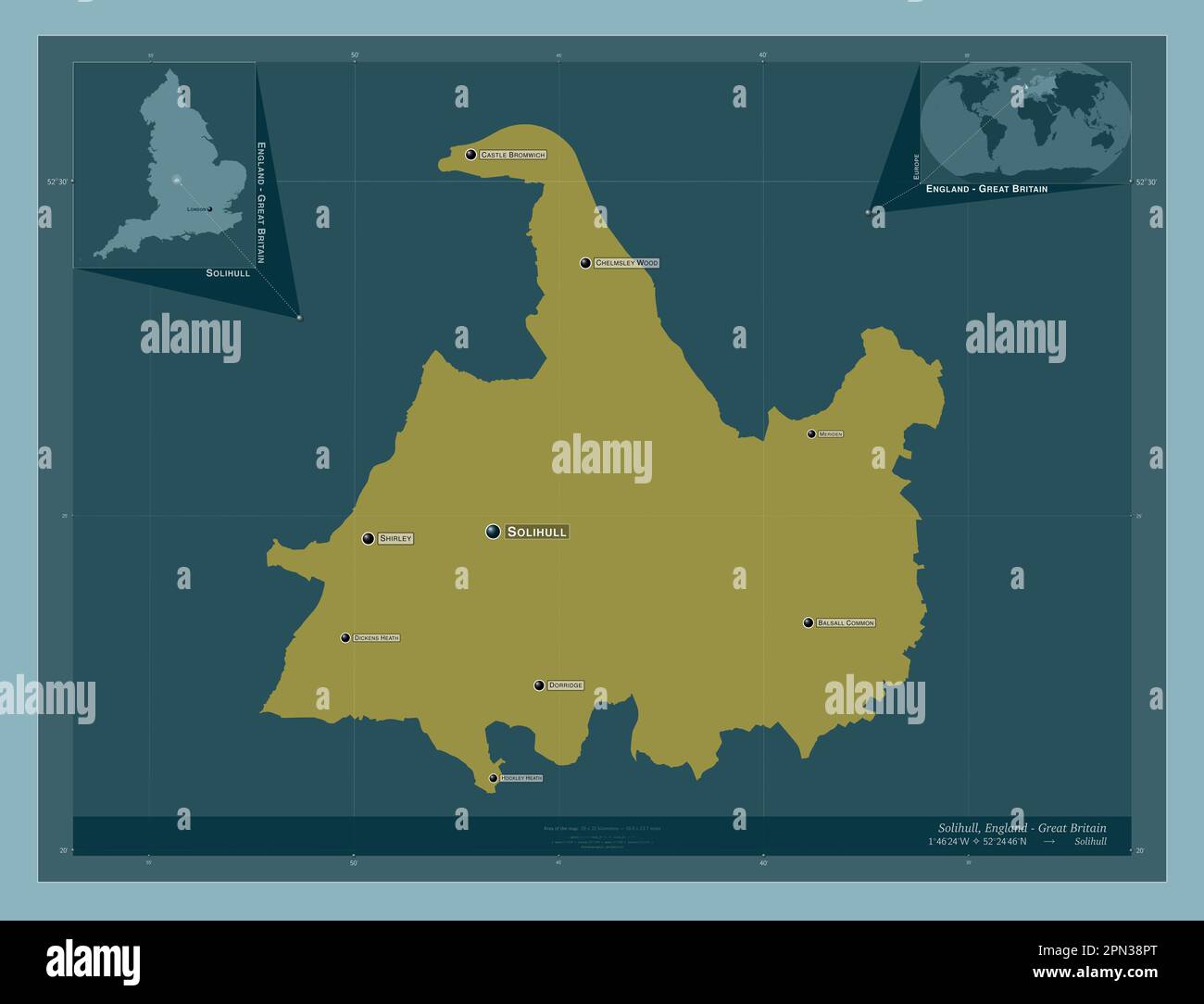 Solihull map hi-res stock photography and images - Alamy