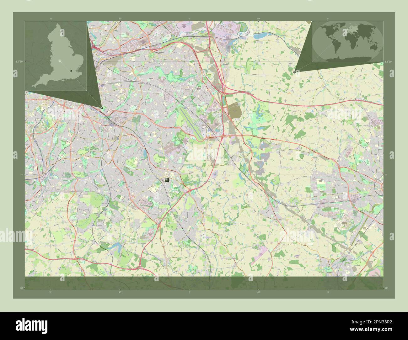 Solihull, unitary authority of England - Great Britain. Open Street Map ...