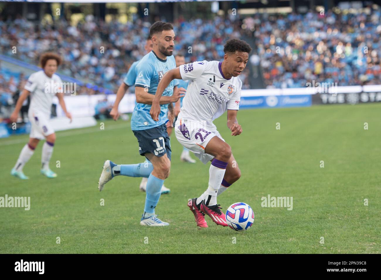 Sydney, Australia. 16th Apr, 2023. Antonee Alan Burke-Gilroy (L) of ...