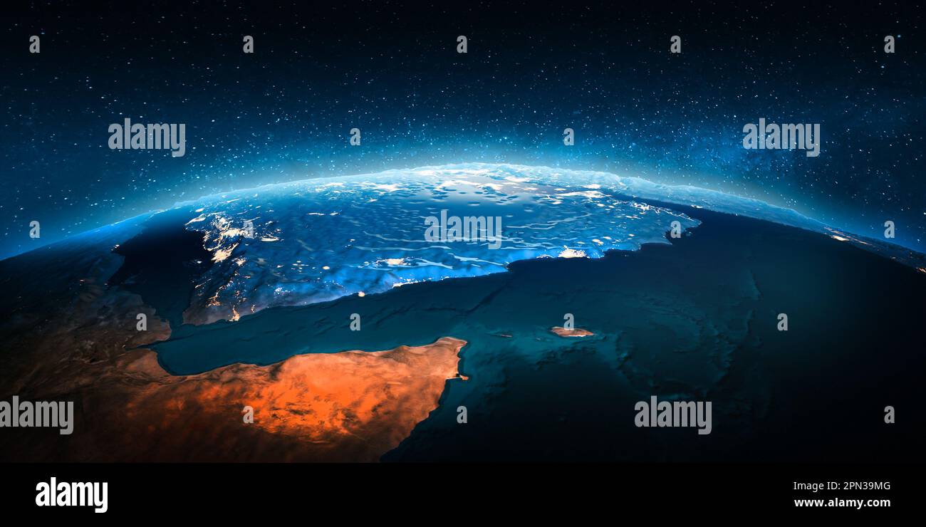 Middle East, Saudi Arabia. Elements of this image furnished by NASA. 3d ...