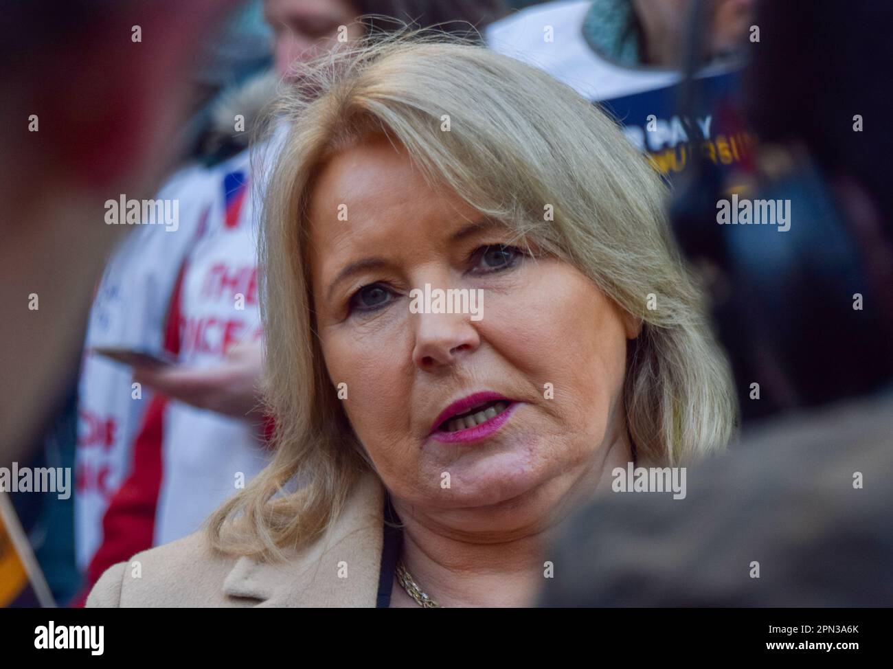 London, UK. 6th February 2023. Pat Cullen, General Secretary and Chief ...