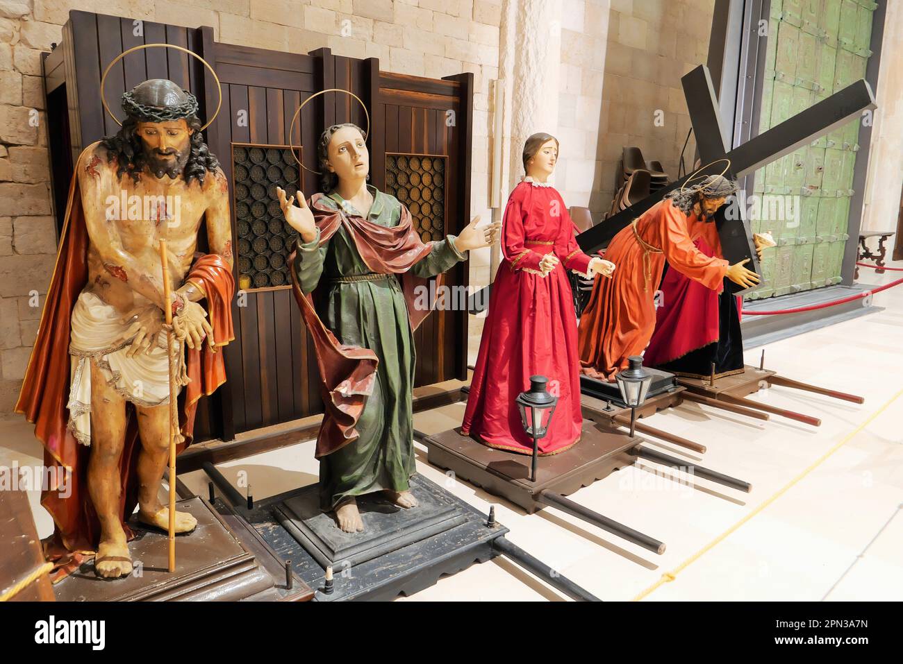 WOODEN SACRED STATUES CARRIED ON THE SHOULDERS DURING THE EASTER ...