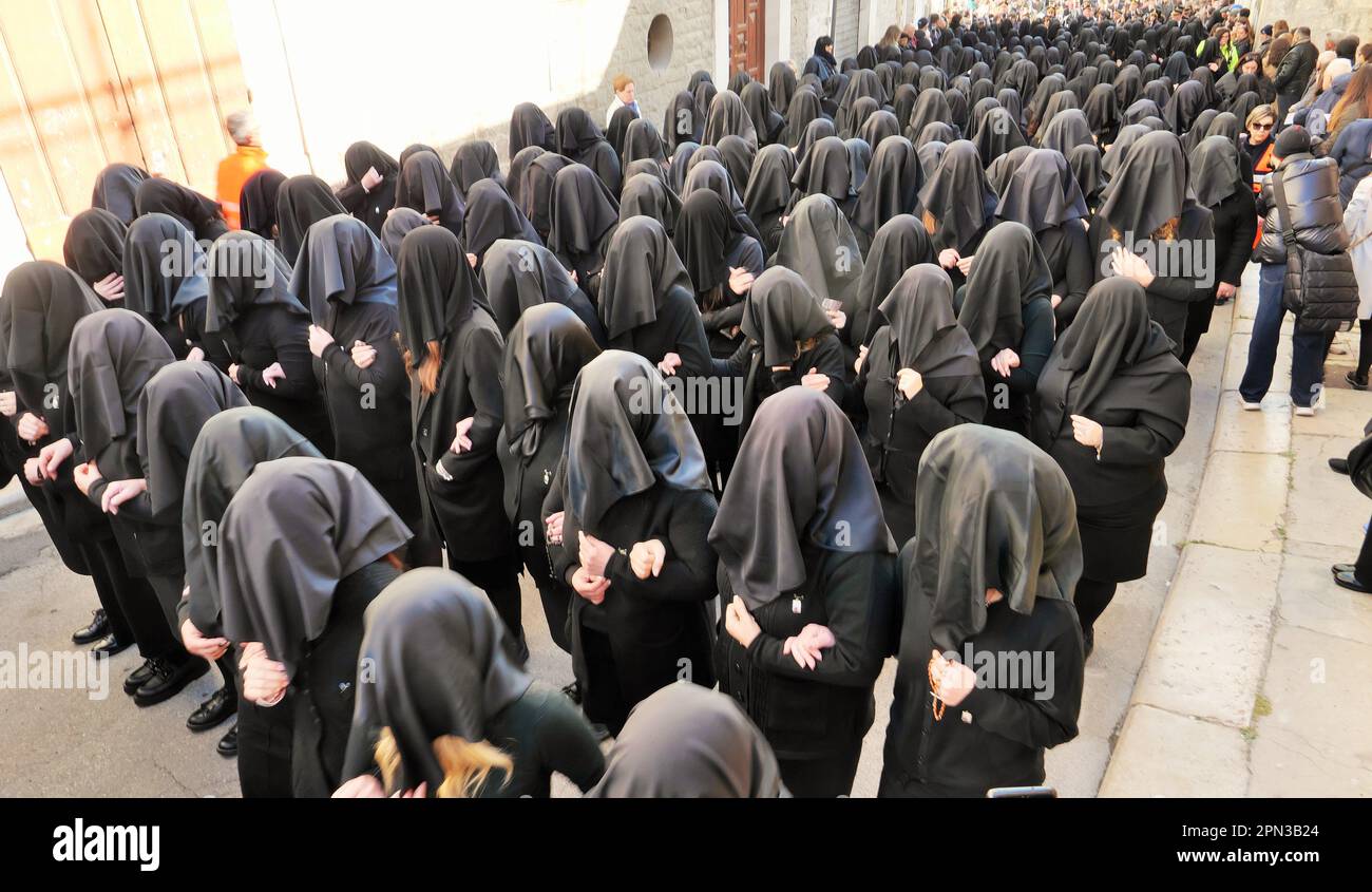 WOMEN IN BLACK IN THE PROCESSION OF THE DESOLATA ON HOLY SATURDAY ...