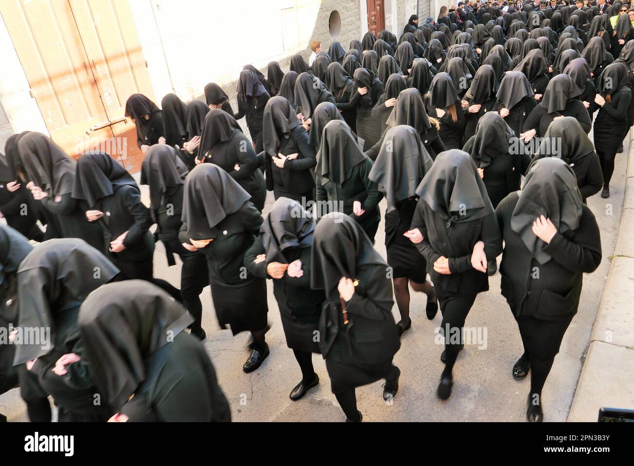 WOMEN IN BLACK IN THE PROCESSION OF THE DESOLATA ON HOLY SATURDAY ...