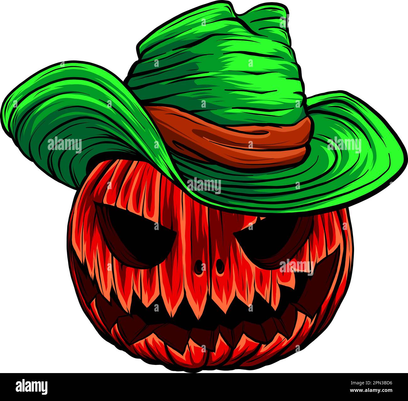 Pumpkin with baseball cap. Vector illustration on white background ...