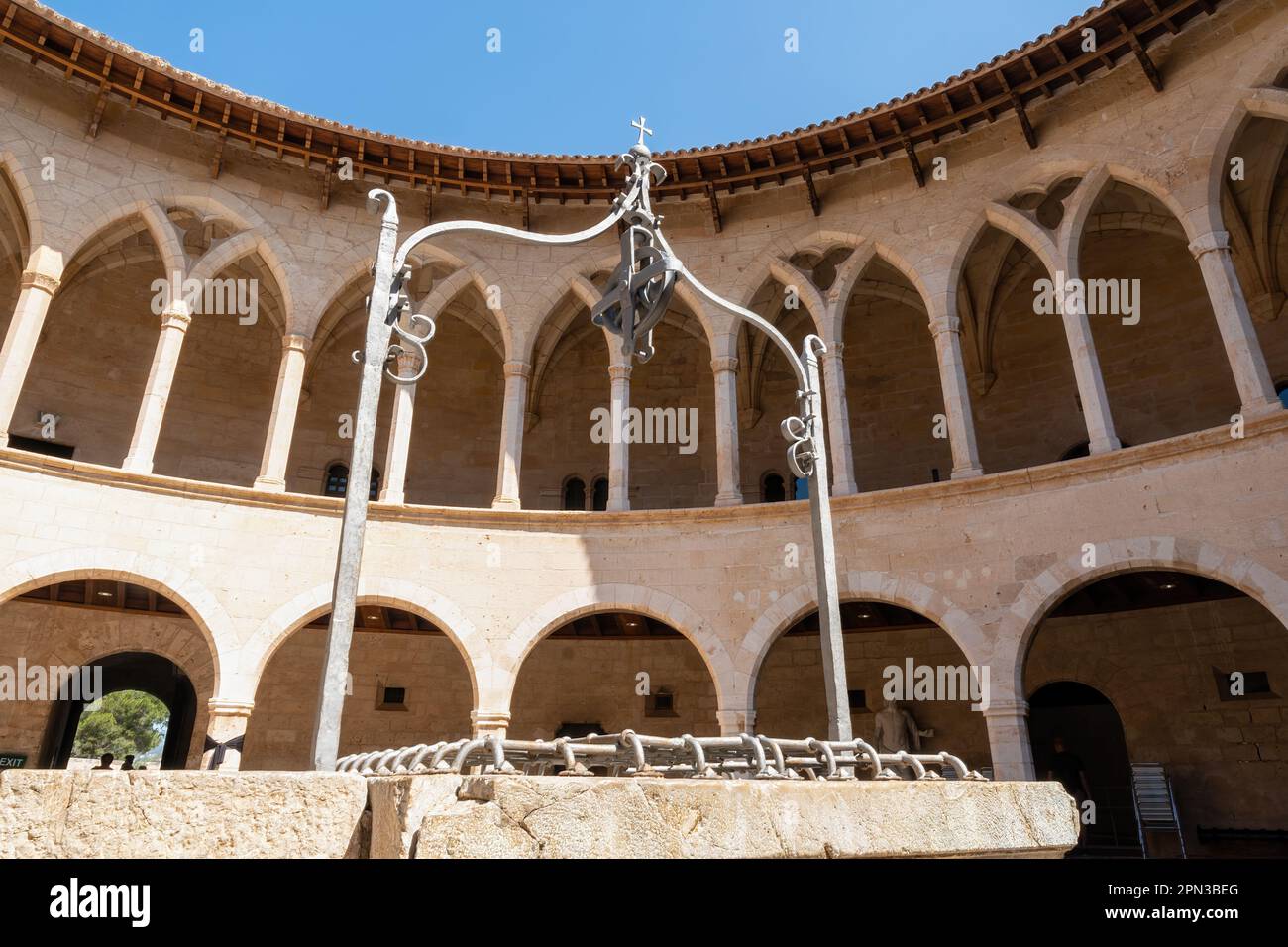 Inside view of the Bellver Castle in Palma de Mallorca - Spain Stock ...