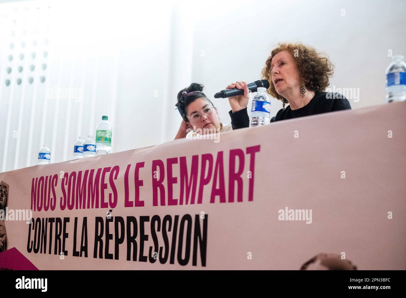 Paris, France. 16th Apr, 2023. Evelyne Sire-Marin (Human Rights League ...