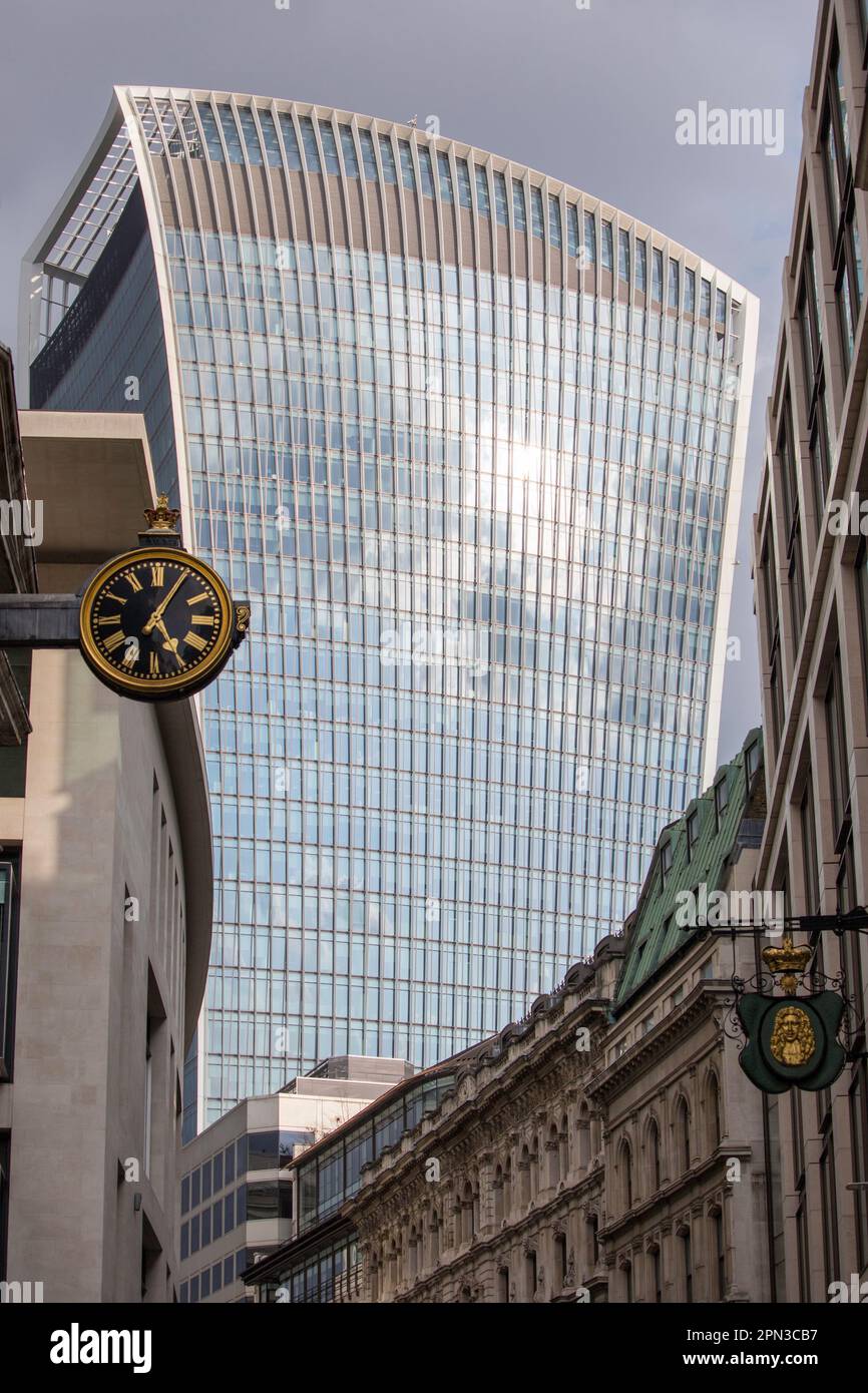 Variety of London architecture at Bank Underground Station in the City ...