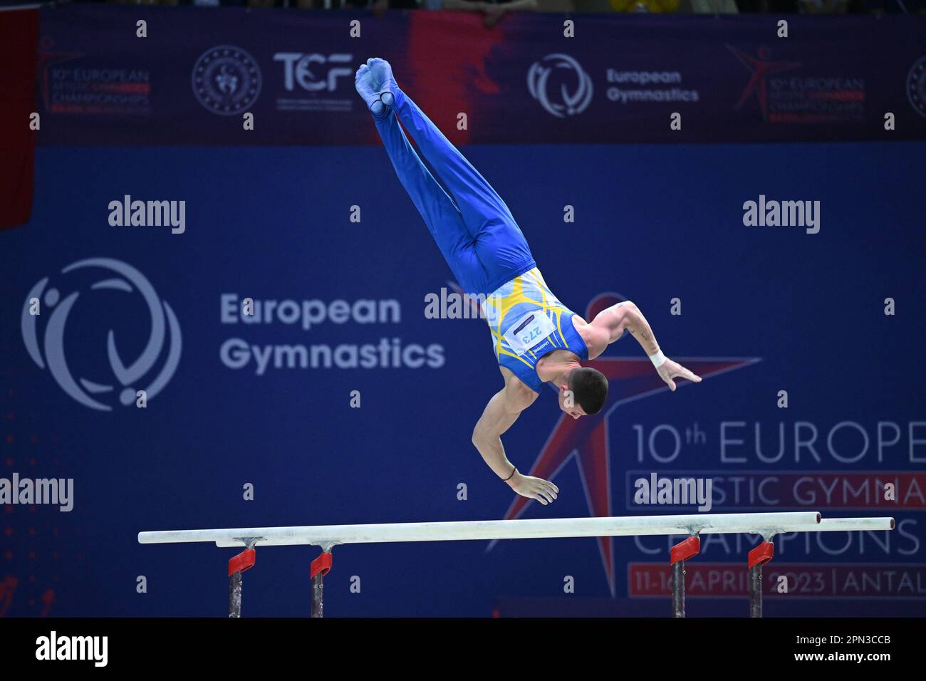 Antalya, Turkey. 16th Apr, 2023. Illia Kovtun (UKR) parallel bars ...