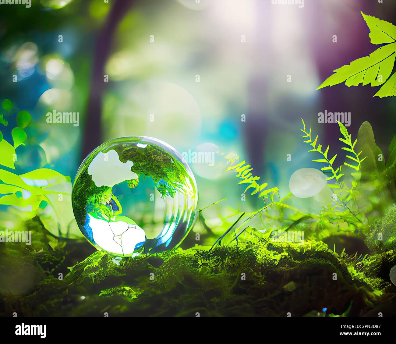 save the green planet concept with green Earth globe, Earth Day Stock ...