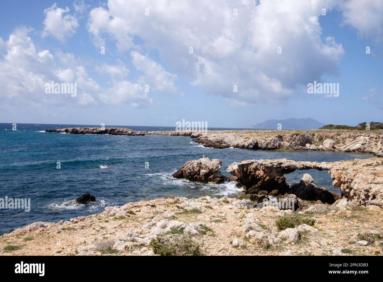 Cala Rotonda beach in the island of Favignana, Sicily, Italy Stock ...