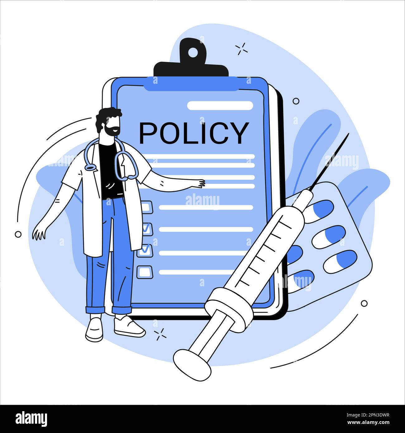 Doctor analyzes patient's medical history vector Stock Vector Image ...