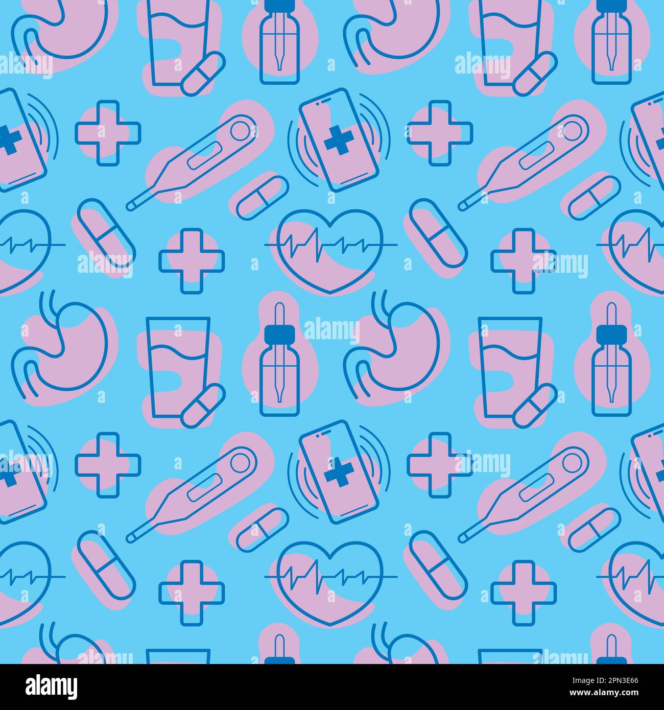color pattern with medical elements in vector and illustration Stock ...