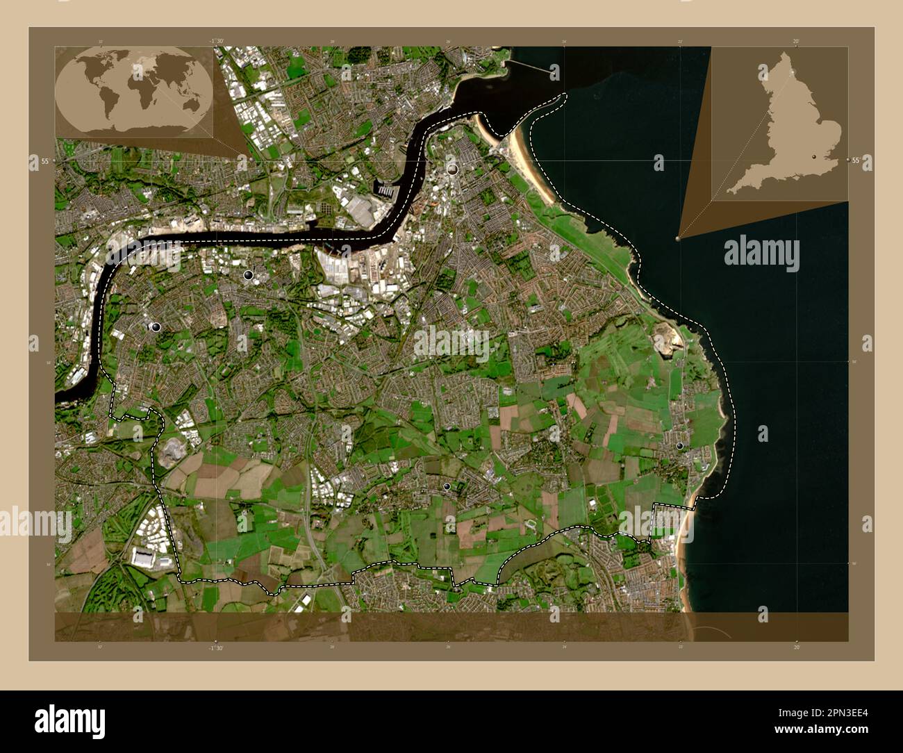 South Tyneside, county of England - Great Britain. Low resolution ...