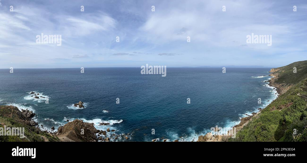 Morocco: view from Cape Spartel Lighthouse (1864) on the promontory at ...