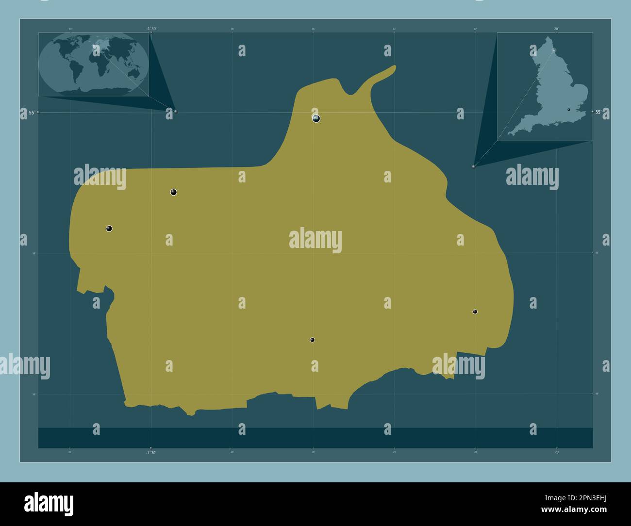 South Tyneside, county of England - Great Britain. Solid color shape ...