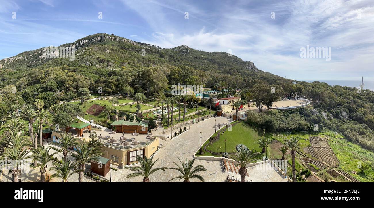 Morocco: view from Cape Spartel Lighthouse (1864) on the promontory at ...