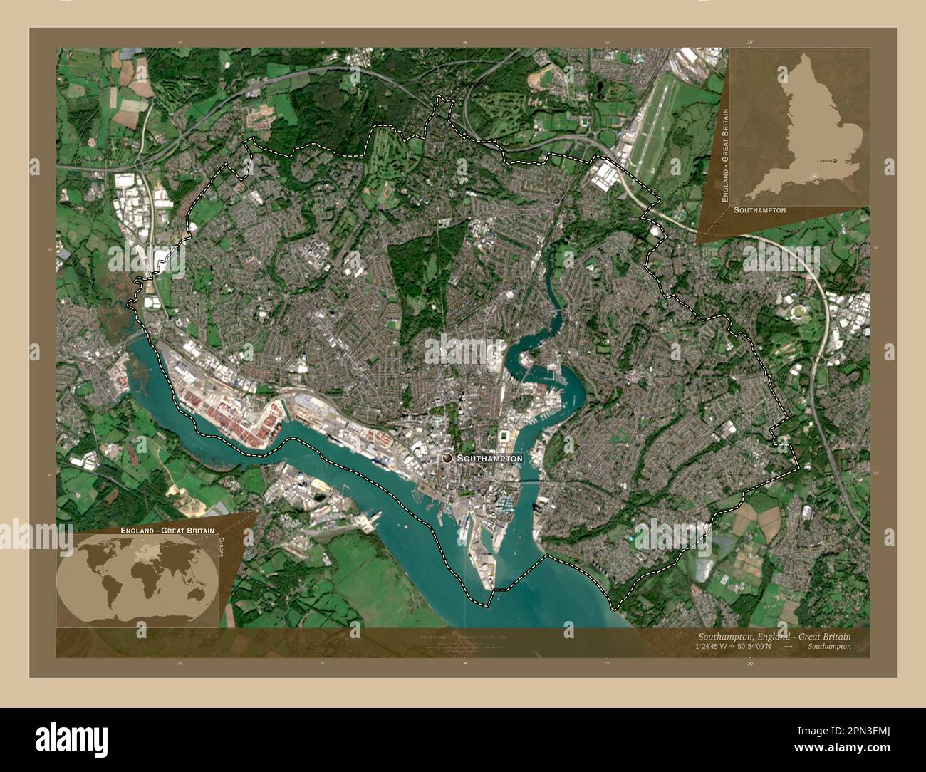 Southampton, unitary authority of England - Great Britain. Low ...