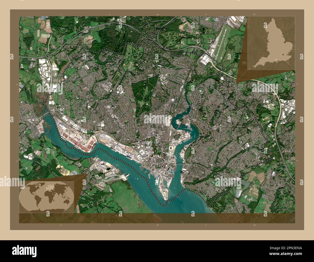 Southampton, unitary authority of England - Great Britain. Low ...